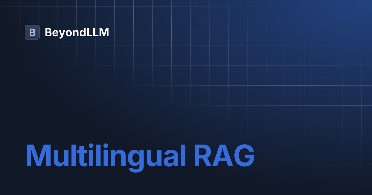 Multilingual RAG | BeyondLLM